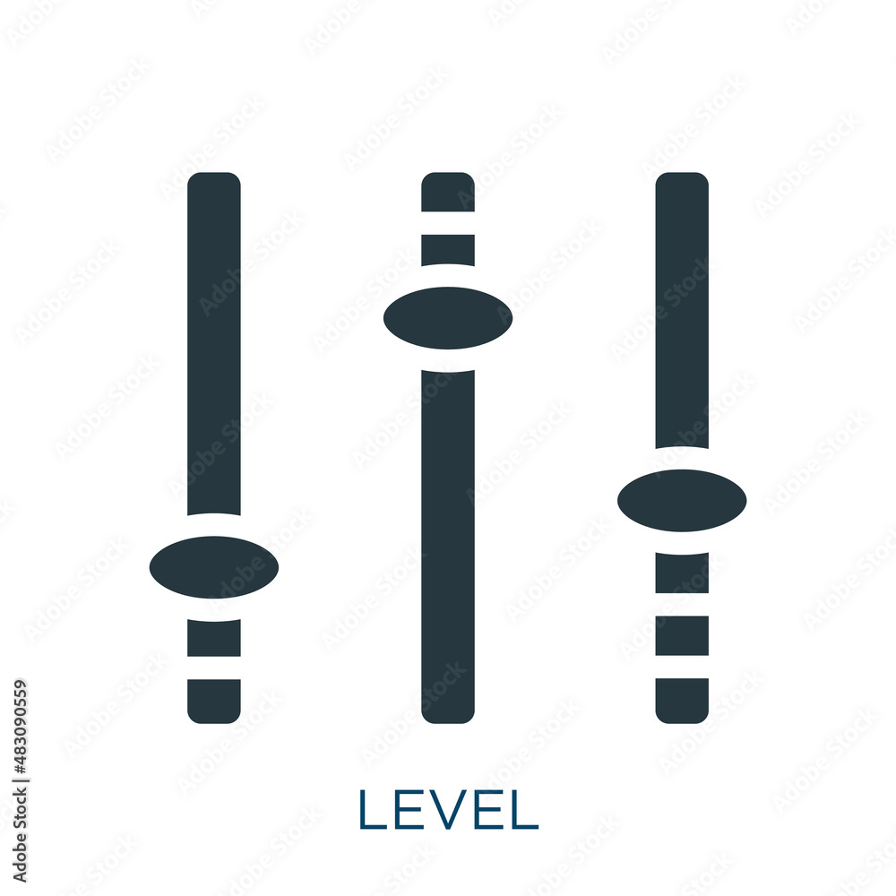 level vector icon. level, control, circle filled icons from black flat ...