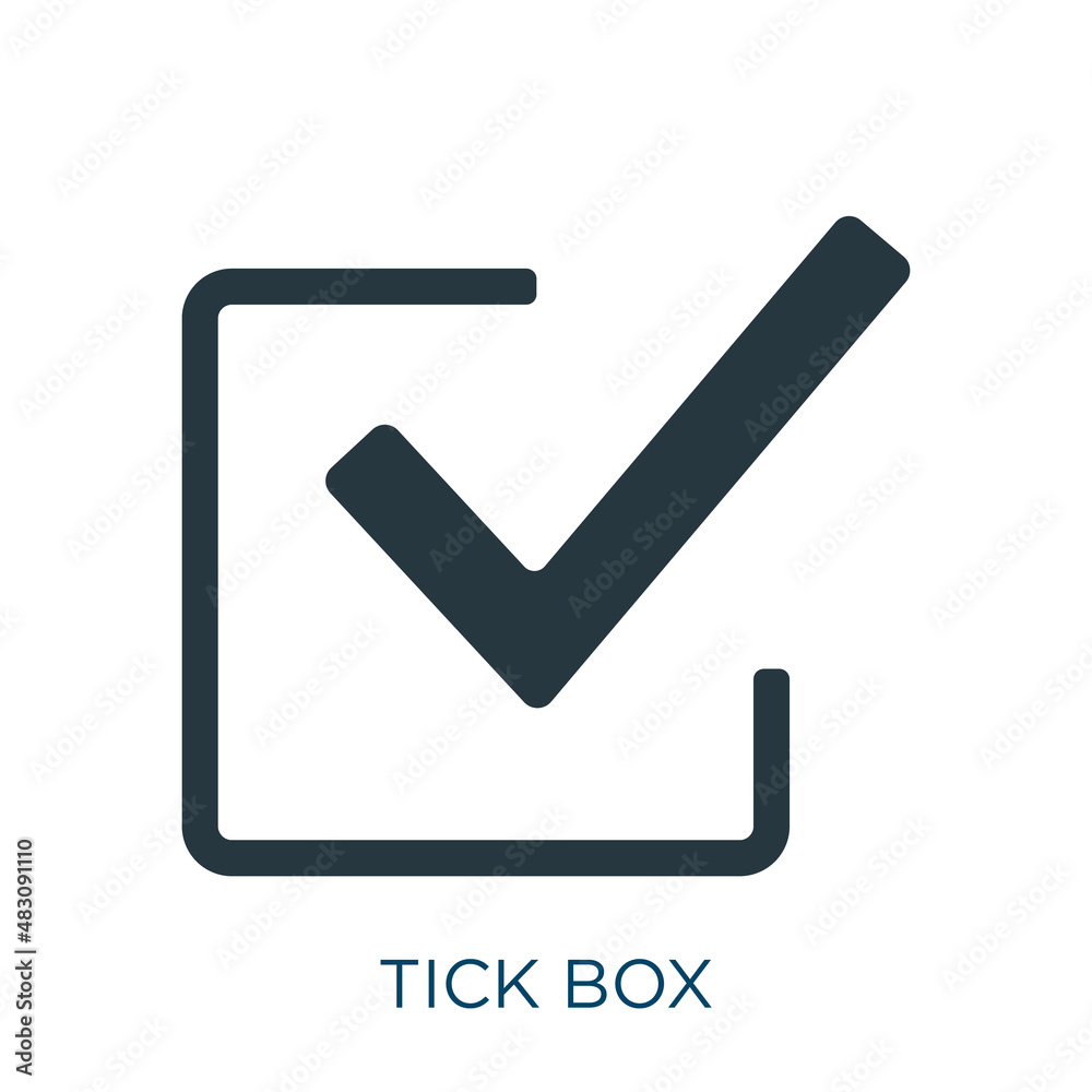 tick box vector icon. tick box, box, choose filled icons from black ...