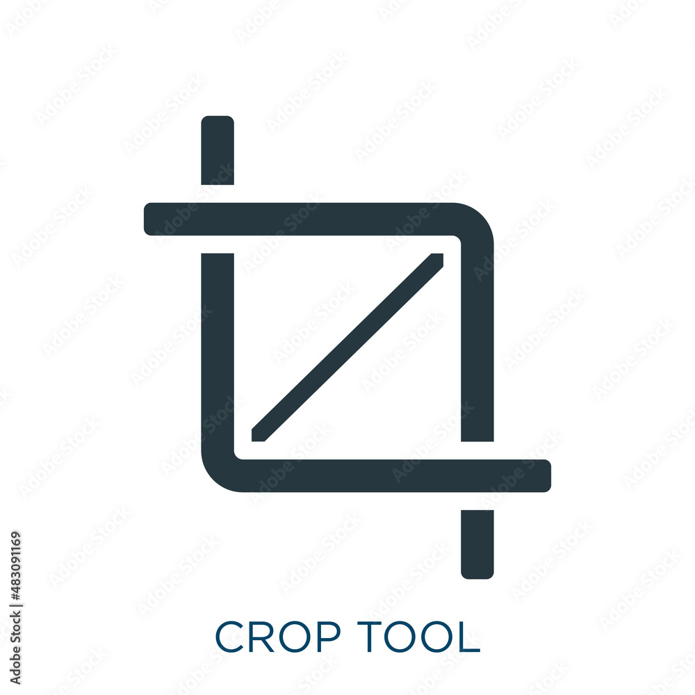 crop tool vector icon. crop tool, crop, tool filled icons from black ...