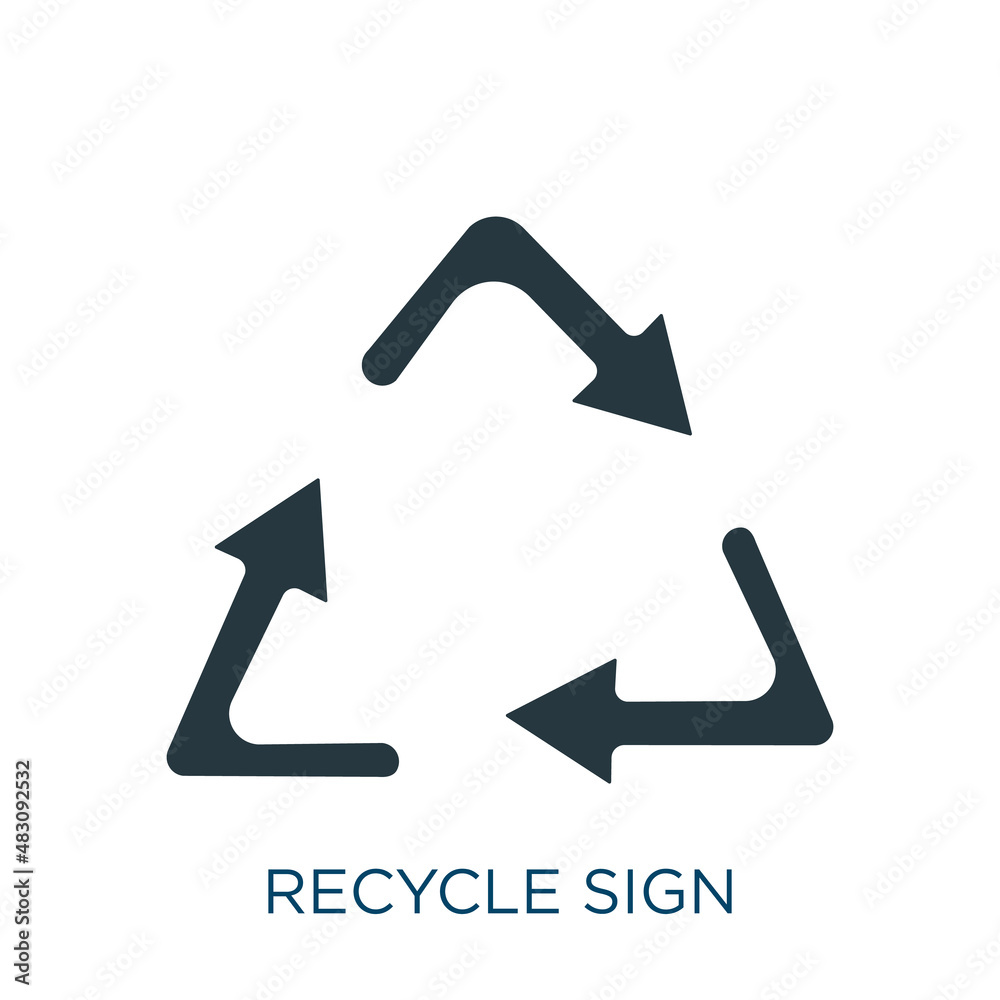 recycle sign vector icon. recycle sign, recycle, arrow filled icons ...