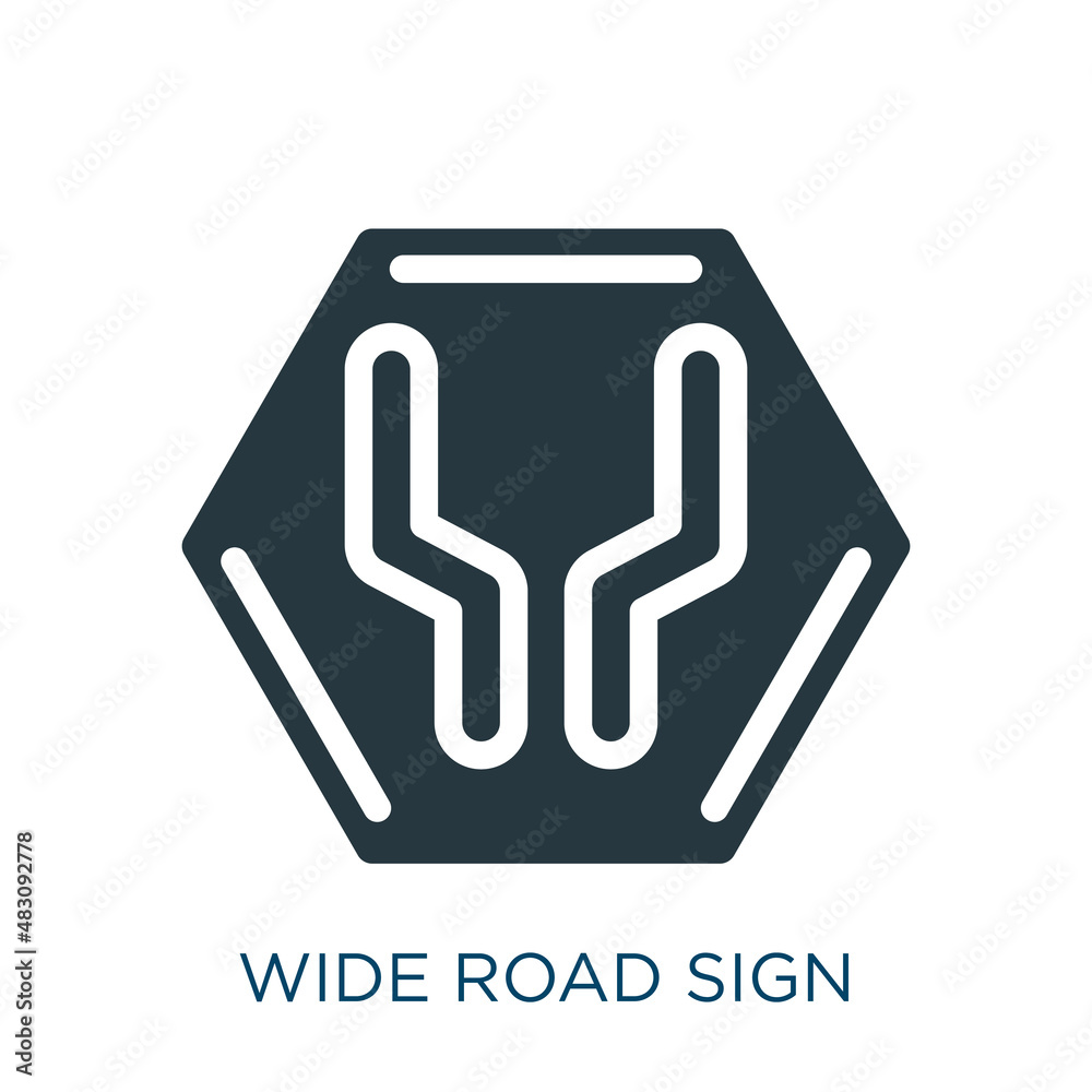 wide road sign vector icon. wide road sign, road, wide filled icons ...
