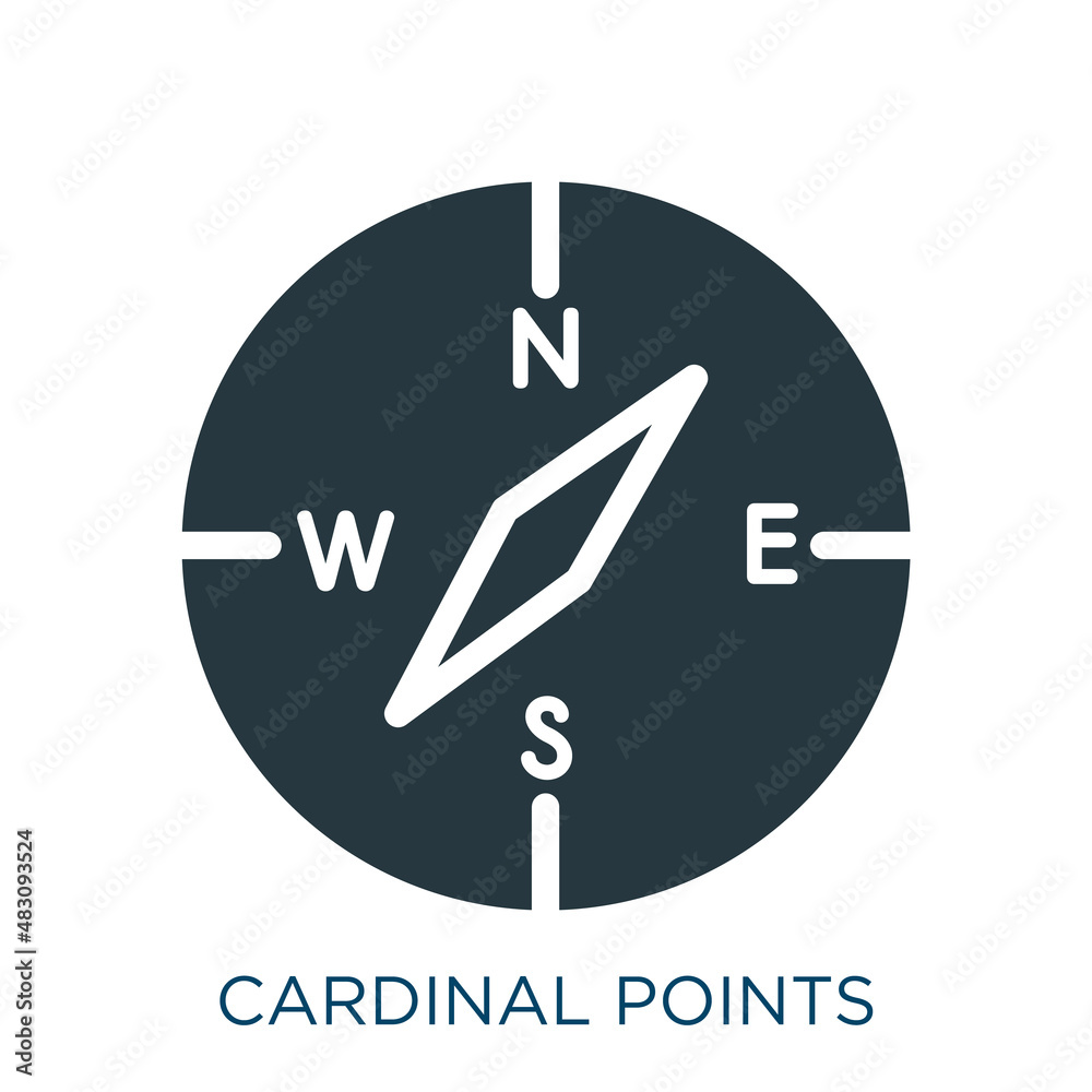 cardinal points vector icon. cardinal points, compass, north filled ...