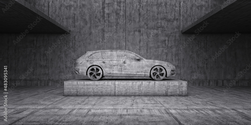 car concrete statue Stock Illustration | Adobe Stock