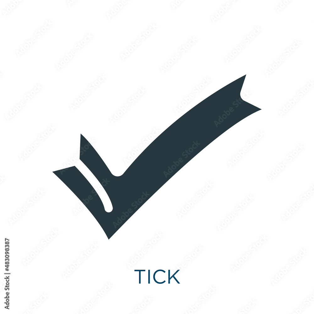 tick vector icon. tick, check, button filled icons from black flat ...