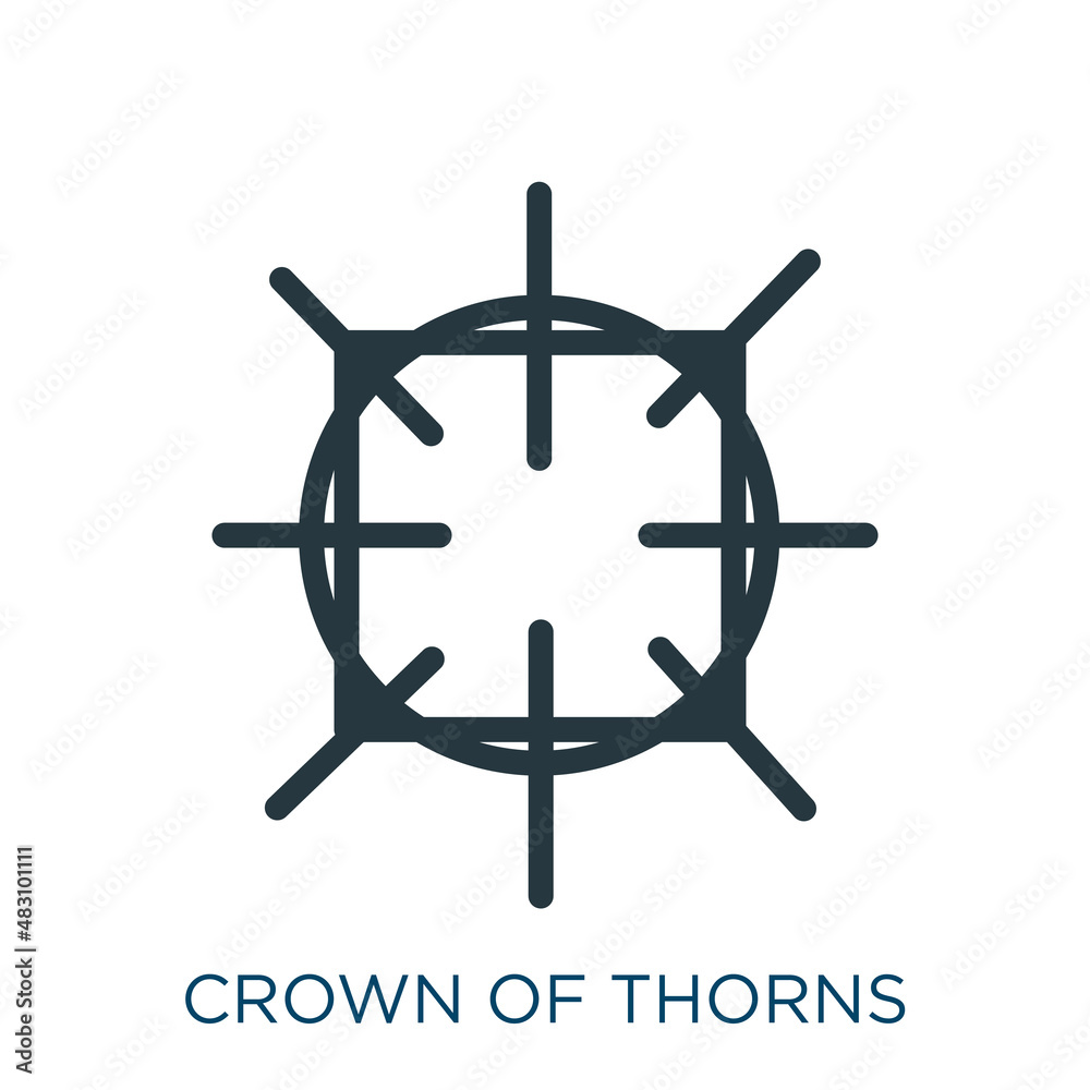crown of thorns vector icon. crown of thorns, crown, thorns filled ...