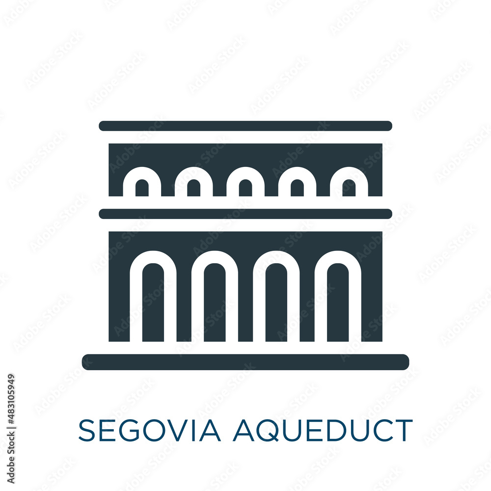 segovia aqueduct vector icon. segovia aqueduct, spain, aqueduct filled ...