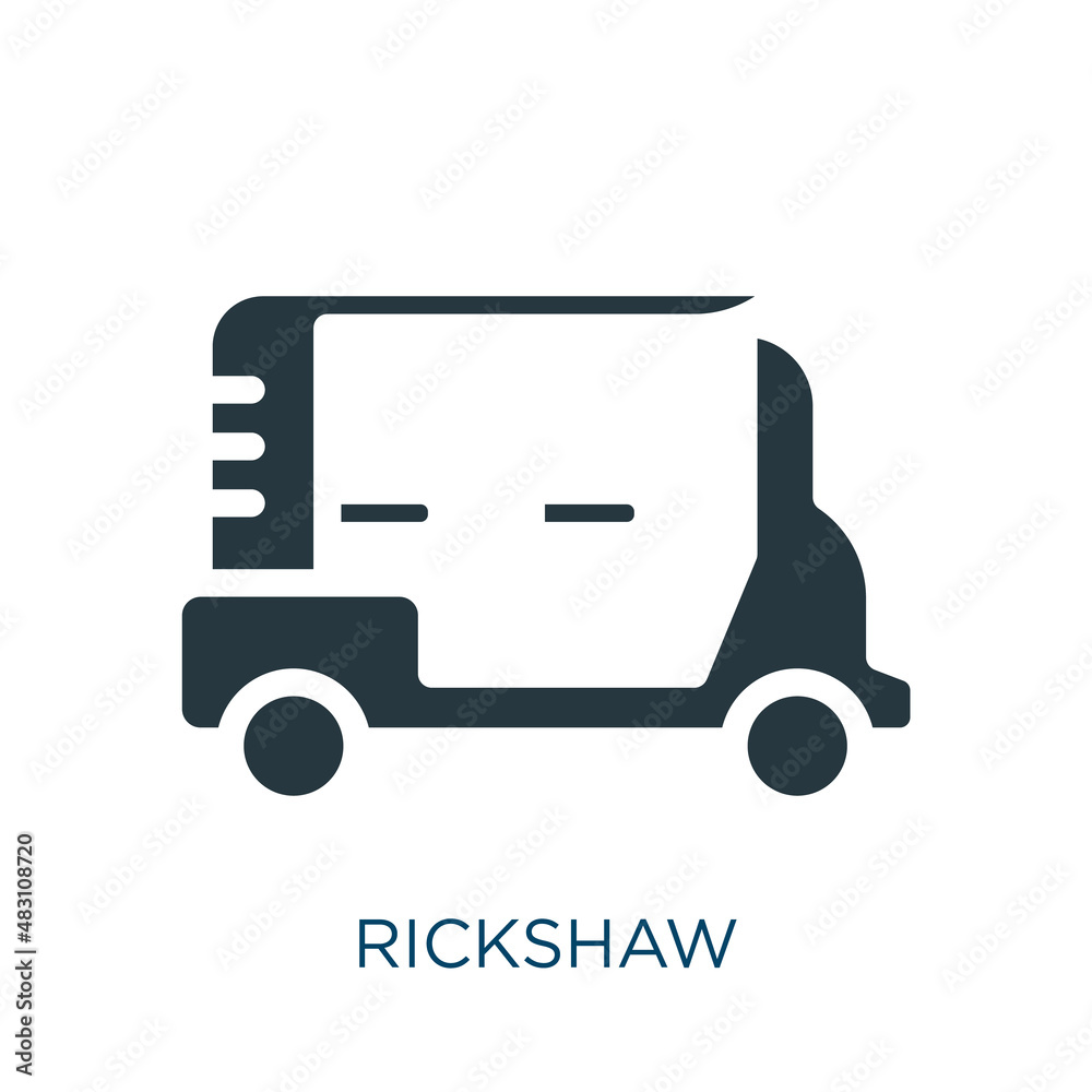 rickshaw vector icon. rickshaw, taxi, travel filled icons from black ...