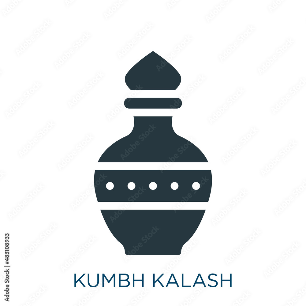 kumbh kalash vector icon. kumbh kalash, india, kanji vadas filled icons ...