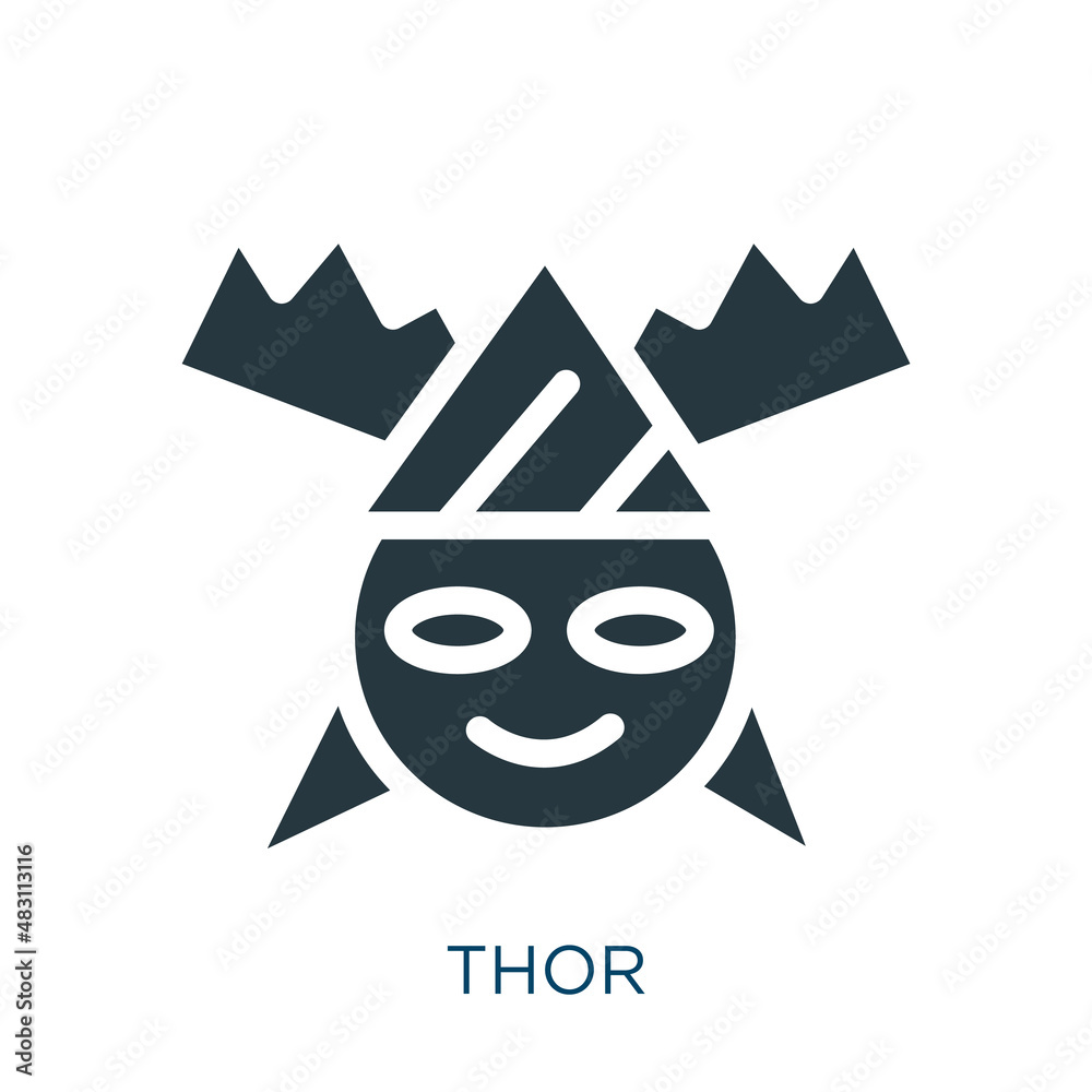 thor vector icon. thor, viking, hammer filled icons from black flat ...