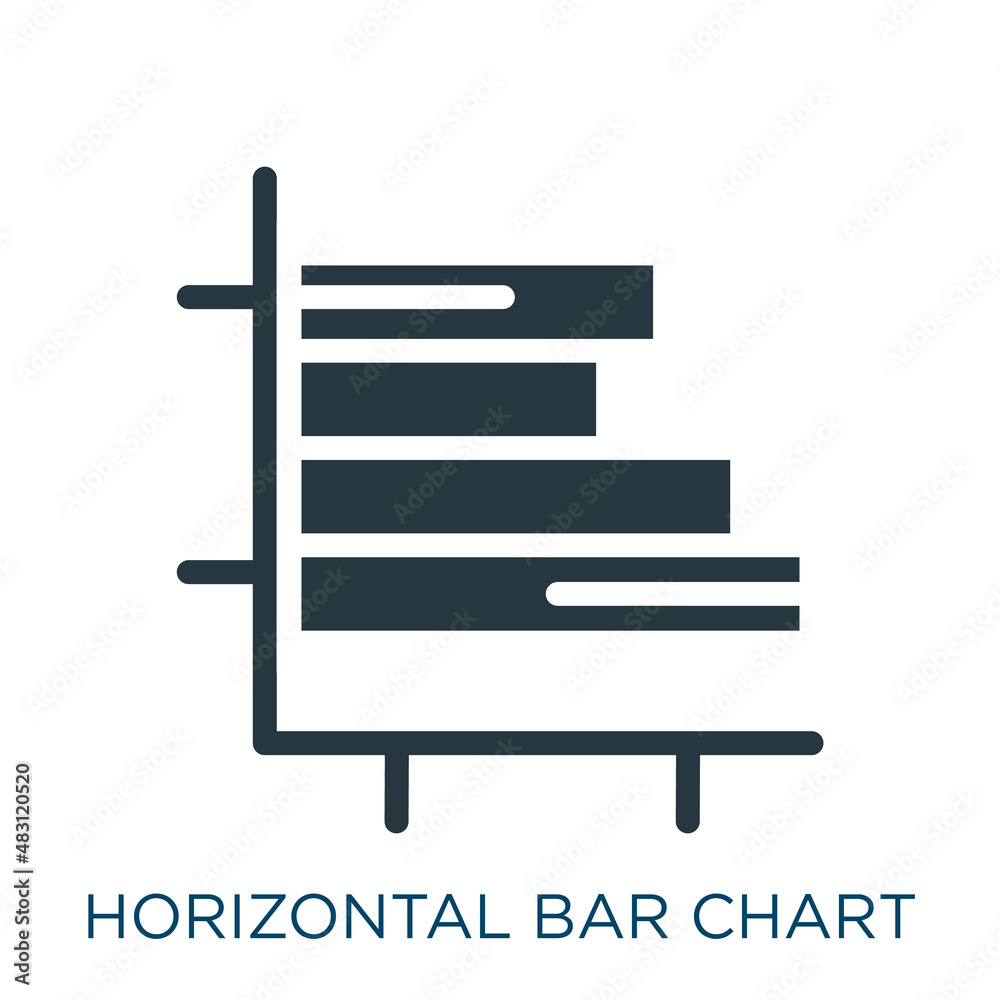 Horizontal Bar Chart Vector Icon Horizontal Bar Chart Presentation Graph Filled Icons From