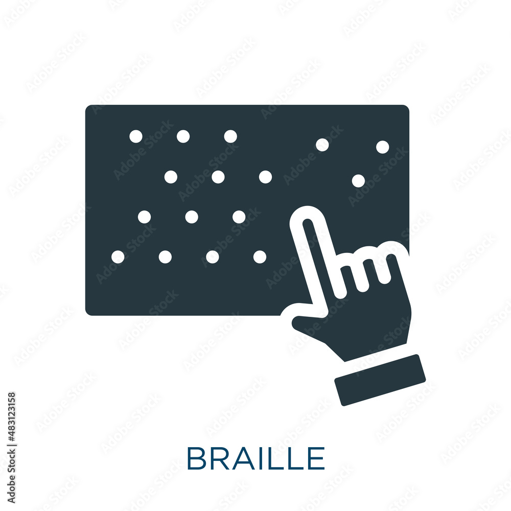 braille vector icon. braille, blind, disability filled icons from black ...