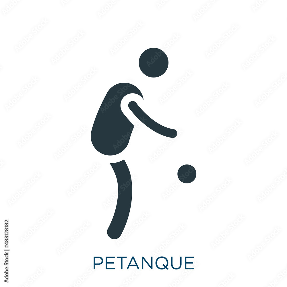 petanque vector icon. petanque, sport, bocce filled icons from black flat activity and hobbies ...
