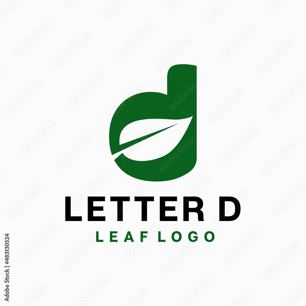 D letter Leaf logo design vector image Stock Vector | Adobe Stock