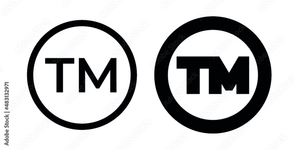 TM trademark icons. Intellectual property sign. Vector illustration ...