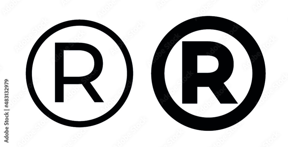 Registered trademark icons. Intellectual property sign. Vector ...
