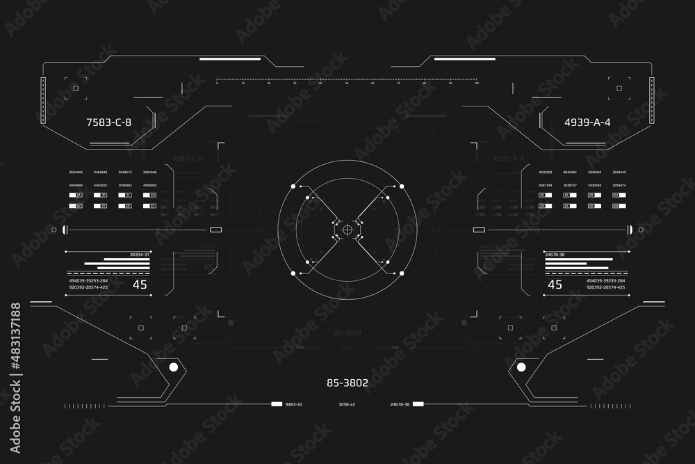 HUD Interface Screen Monitoring Element System Technology Template For ...