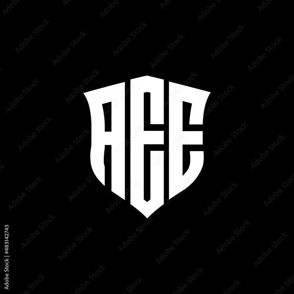 AEE letter logo design with black background in illustrator, vector ...