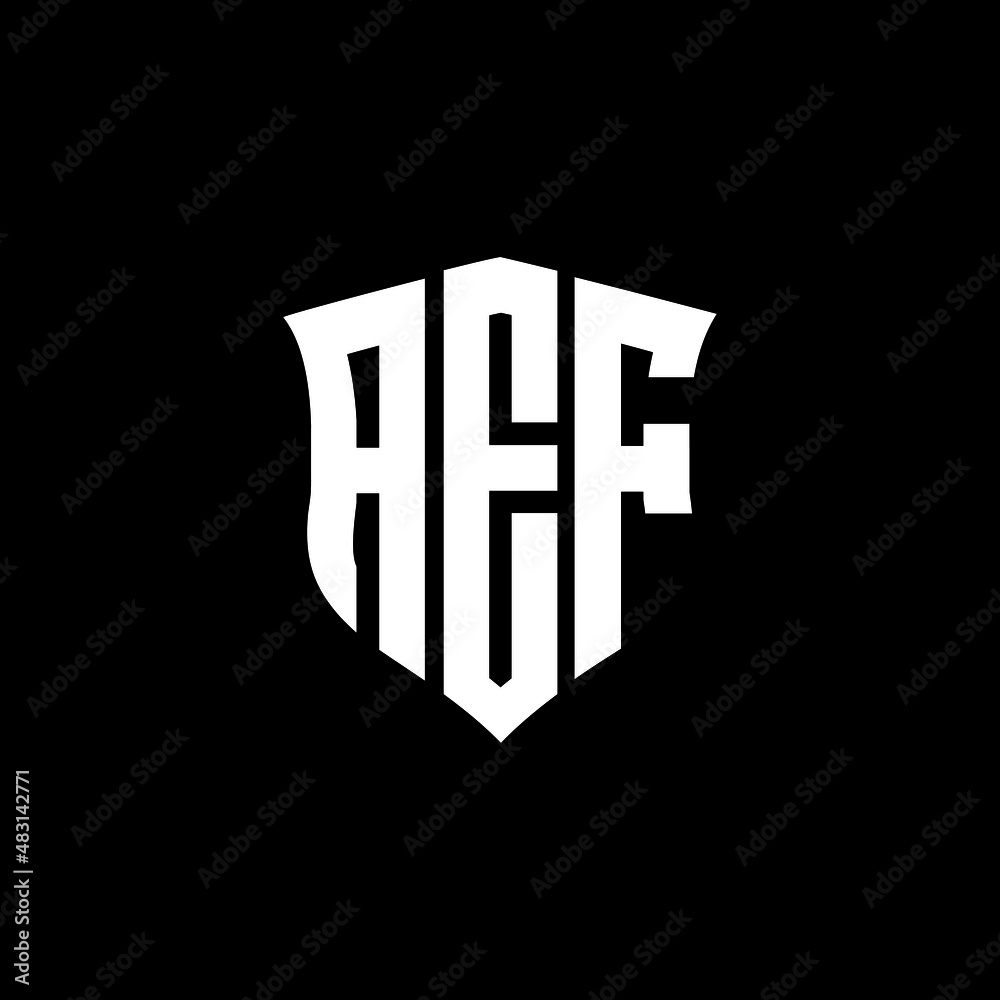 AEF letter logo design with black background in illustrator, vector ...