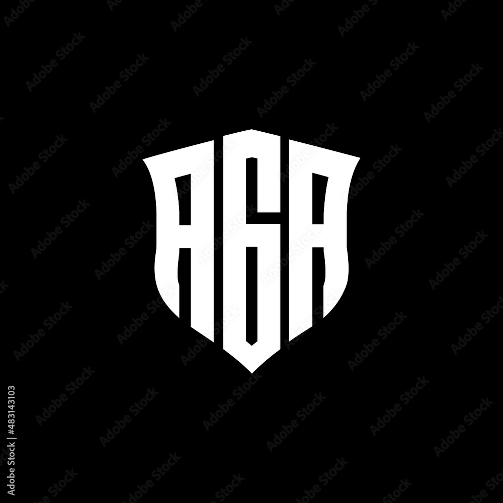 AGA letter logo design with black background in illustrator, vector ...