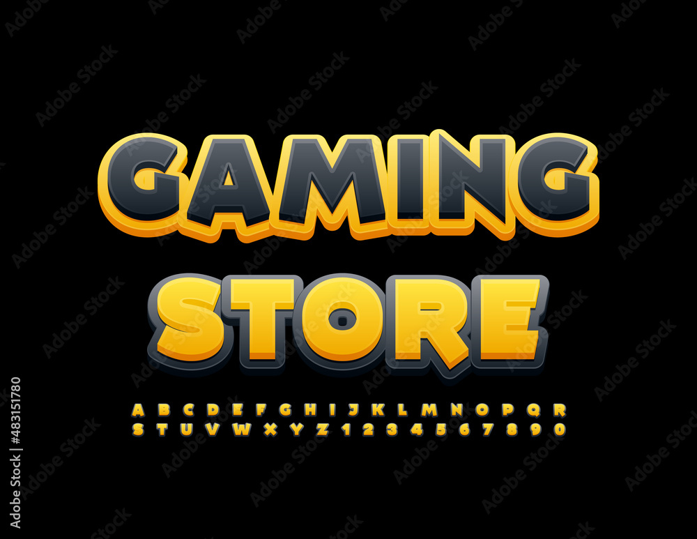 Vector modern banner Gaming Store with playful Alphabet Letters and ...
