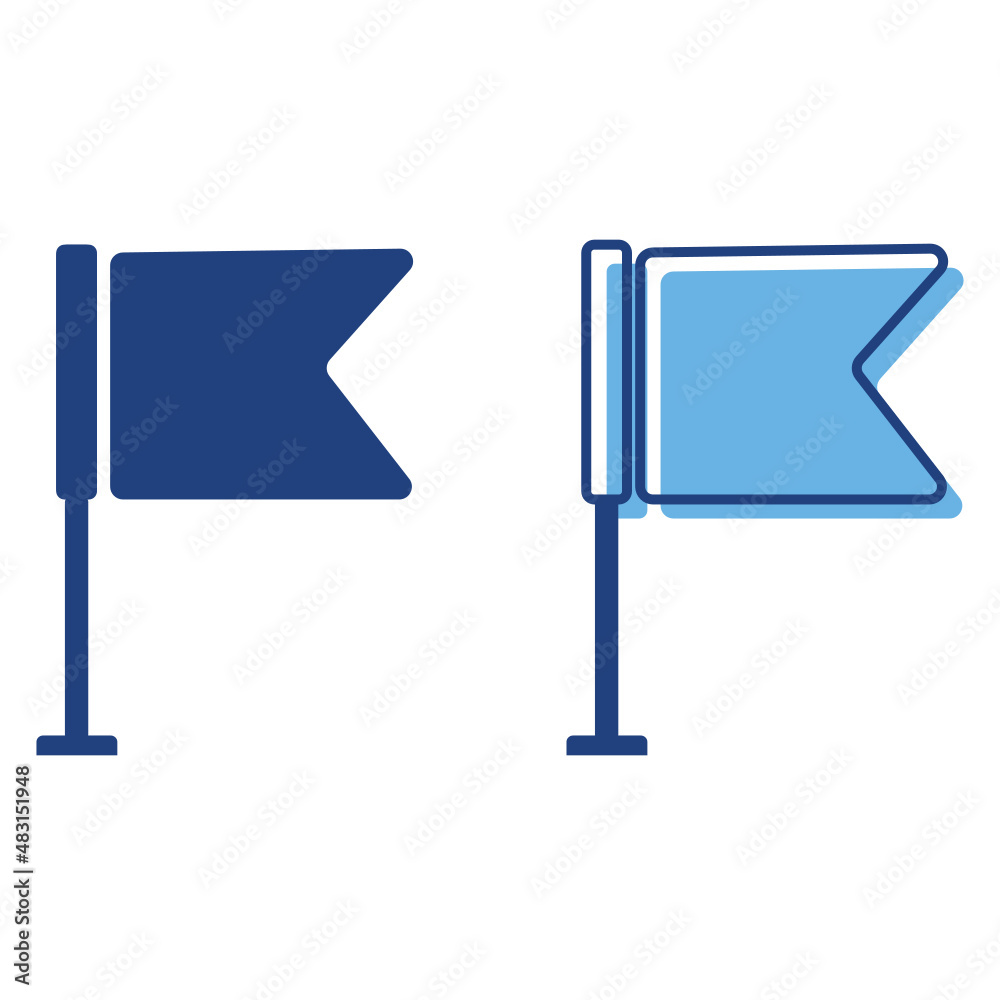 Simple Blue Flag Vector Design for Icon, Symbol, and Logo. Flag Image ...