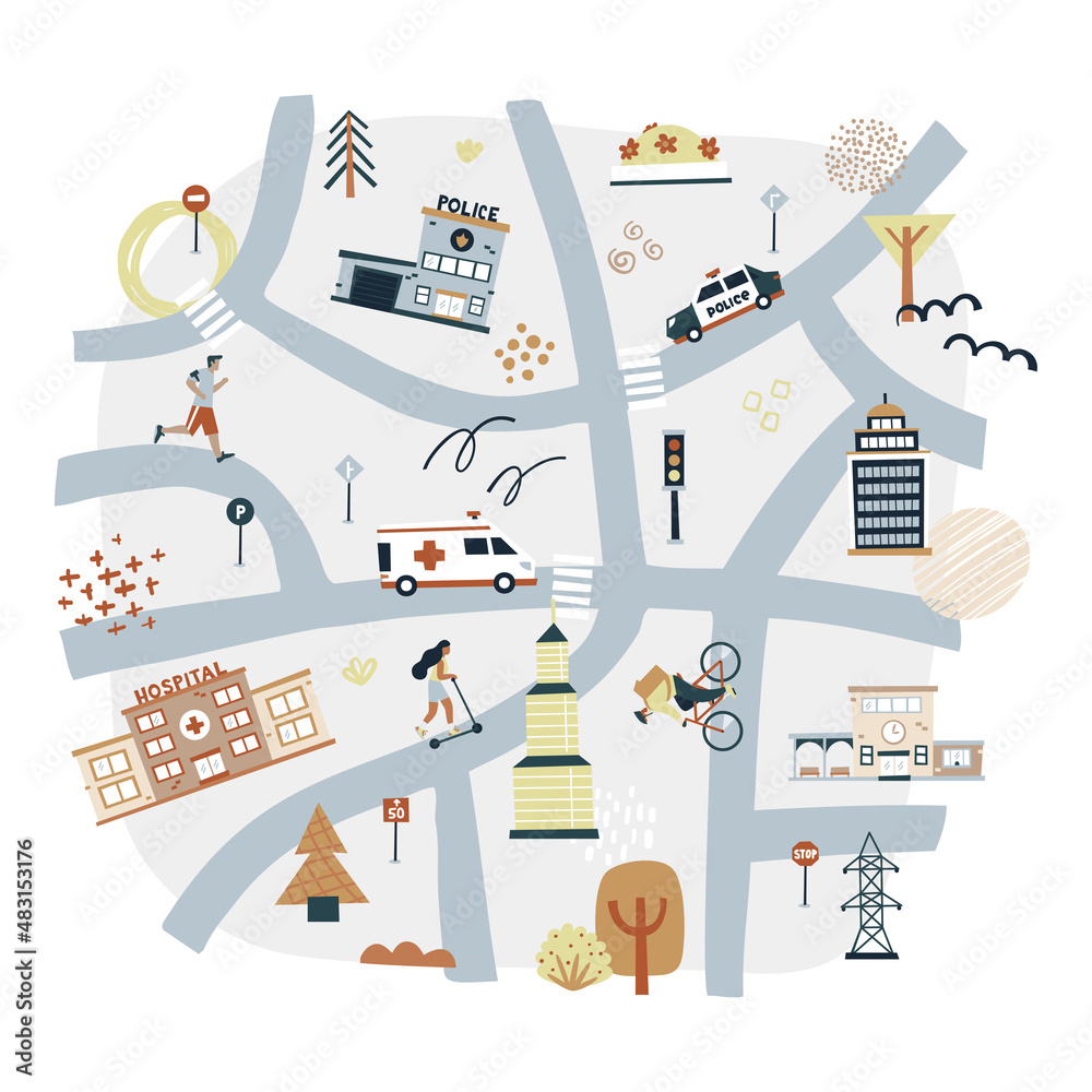 Kids Road Map Clipart