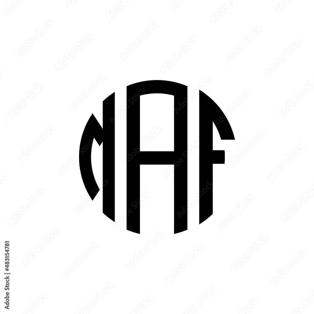 MAF letter logo design. MAF modern letter logo with black background ...