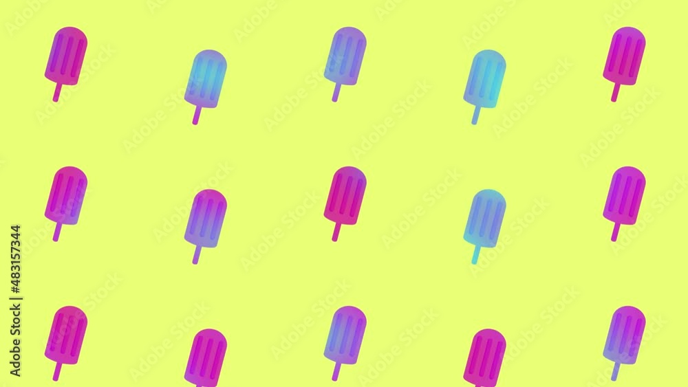Popsicles pattern in vibrant gradient holographic neon colors. Concept ...