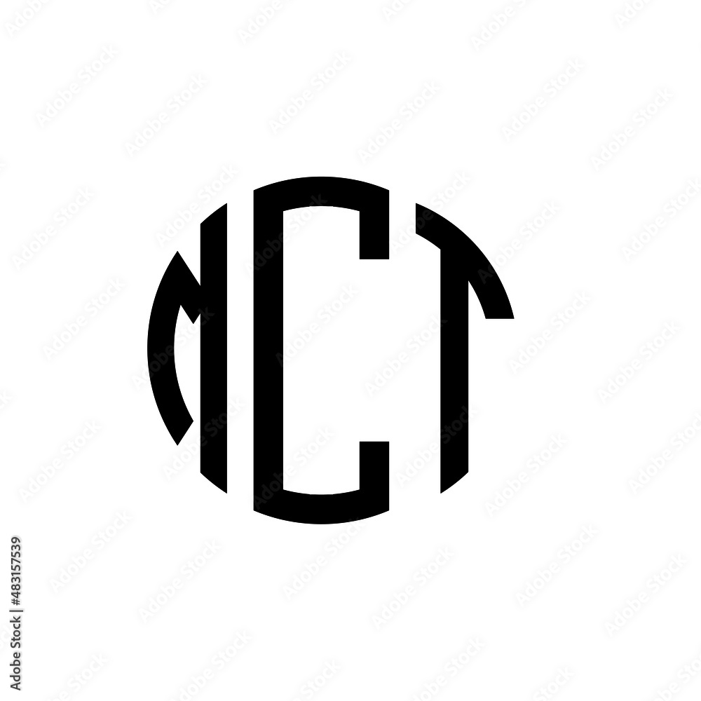 MCT letter logo design. MCT modern letter logo with black background ...