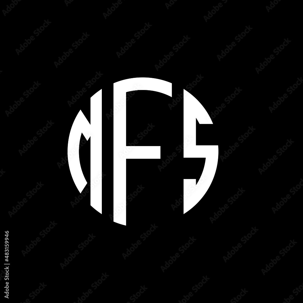 MFS letter logo design. MFS modern letter logo with black background ...