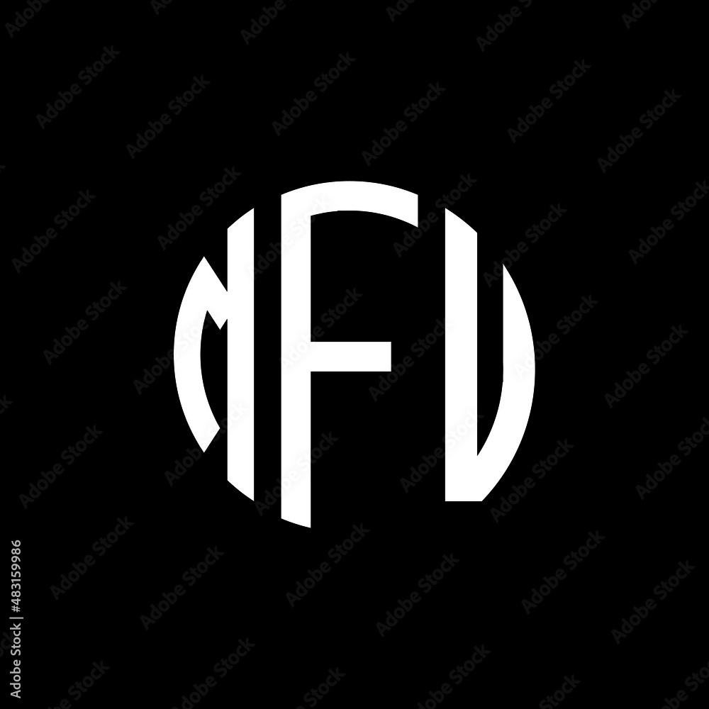 MFU letter logo design. MFU modern letter logo with black background ...