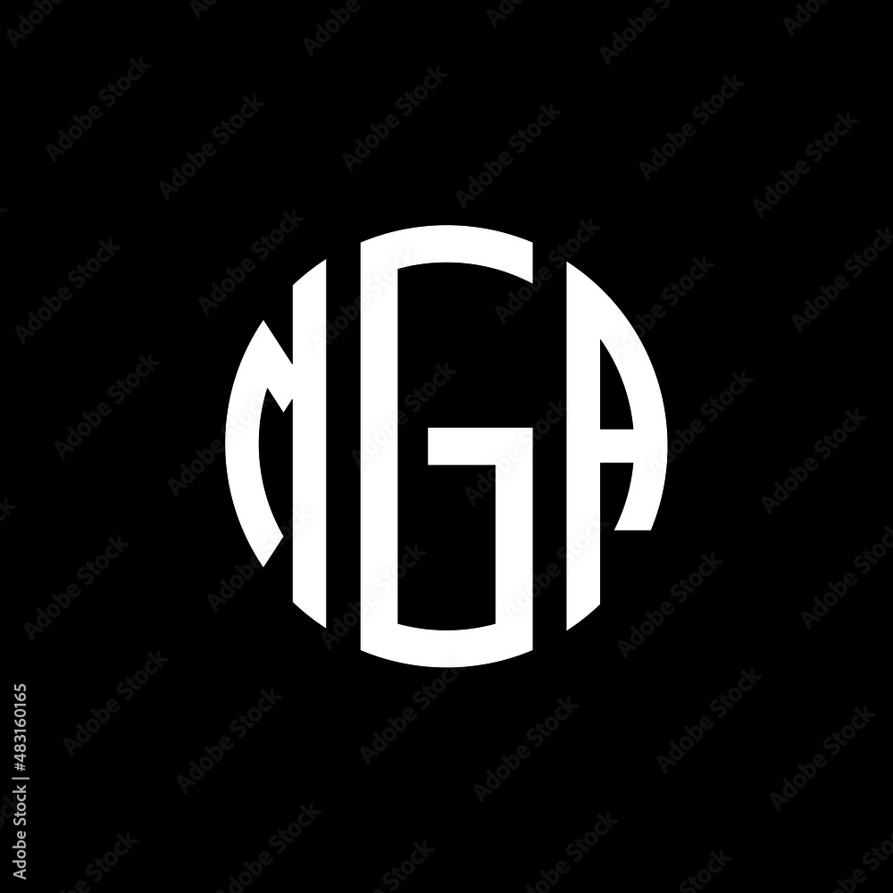 MGA letter logo design. MGA modern letter logo with black background ...