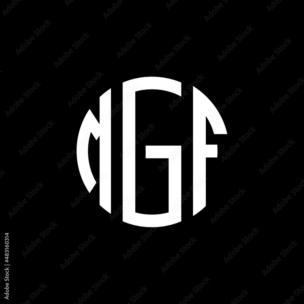 MGF letter logo design. MGF modern letter logo with black background ...