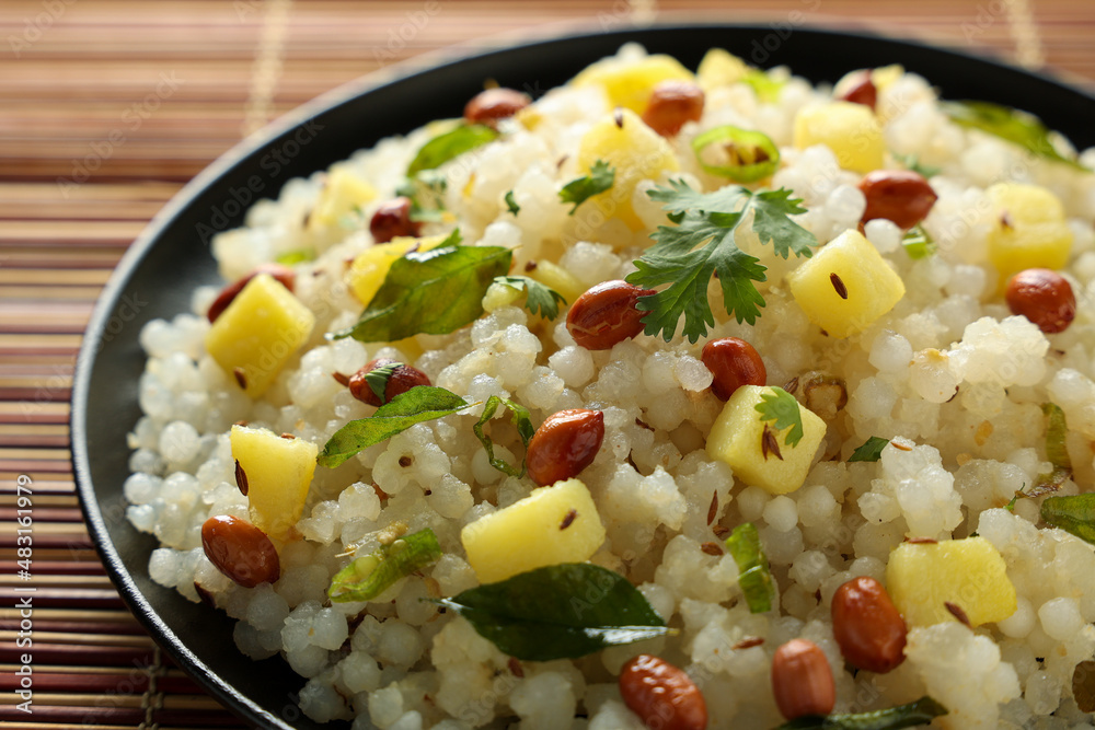 Sabudana Khichdi Sabudana khichri tapioca pearls cassava root sago ...