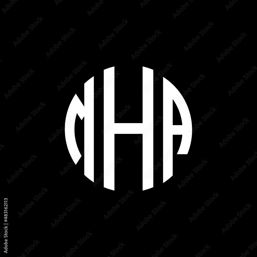 MHA letter logo design. MHA modern letter logo with black background ...