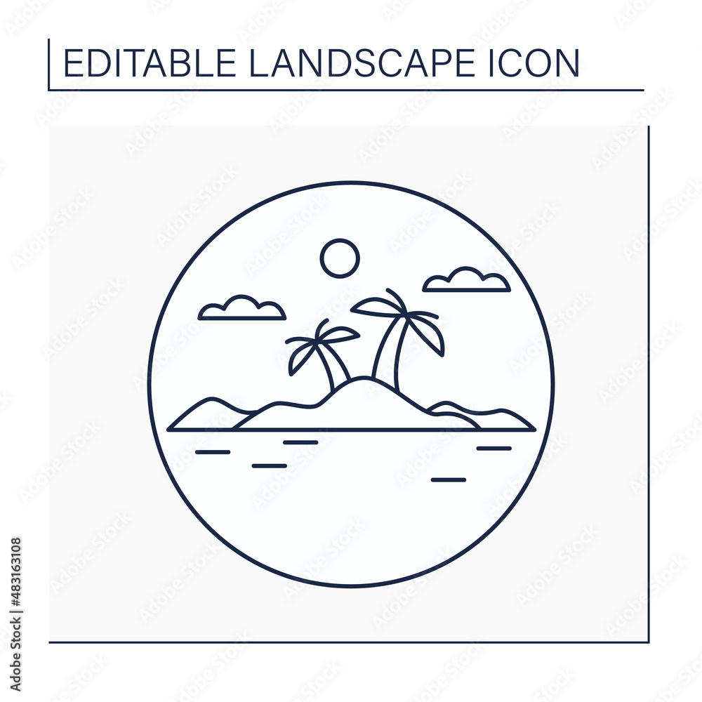 Archipelago line icon. Extensive group of islands. Sea or stretch of ...