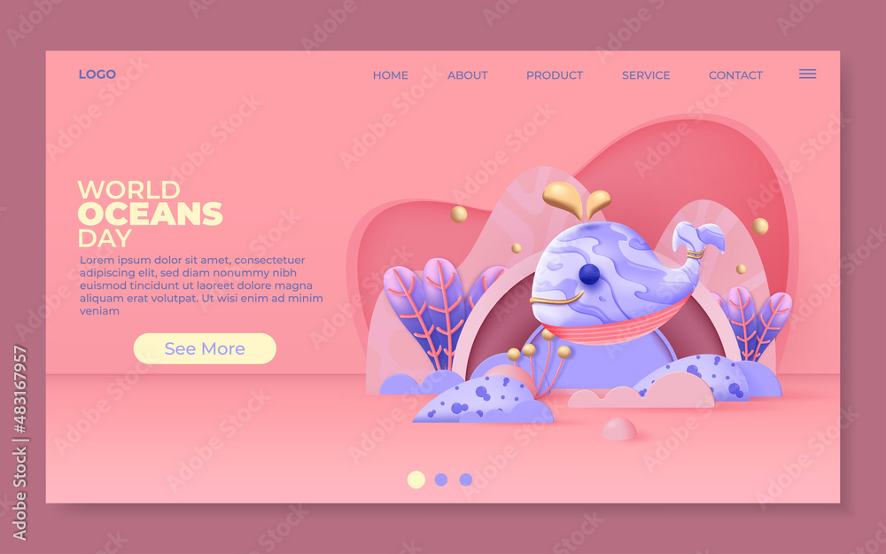Vector Illustration World Oceans Day Background Great Illustration For