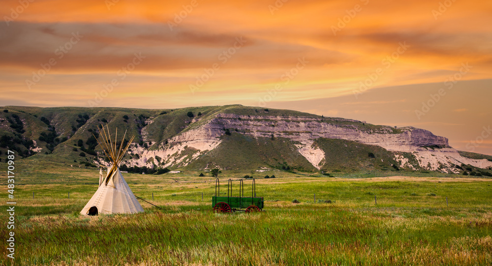 chimney rock national historic site. It is a prominent geological rock ...