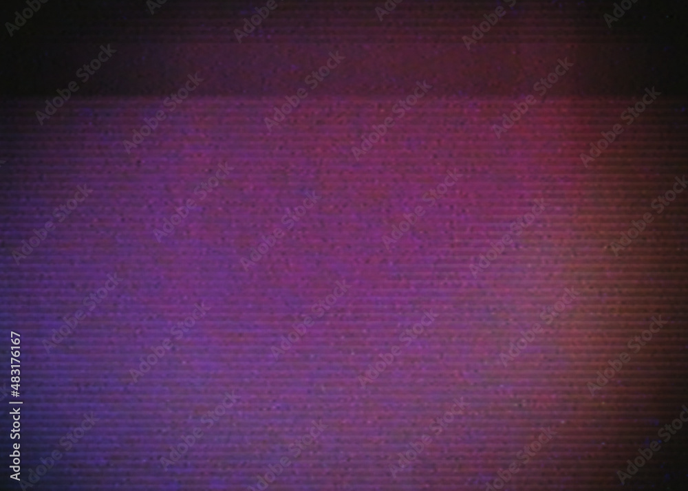 Intentional distortion and noise: the screen of an old VHS player ...