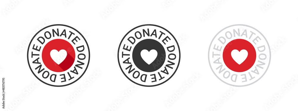 Donation icons. Conceptual donation badges. Charity icons. Donations ...