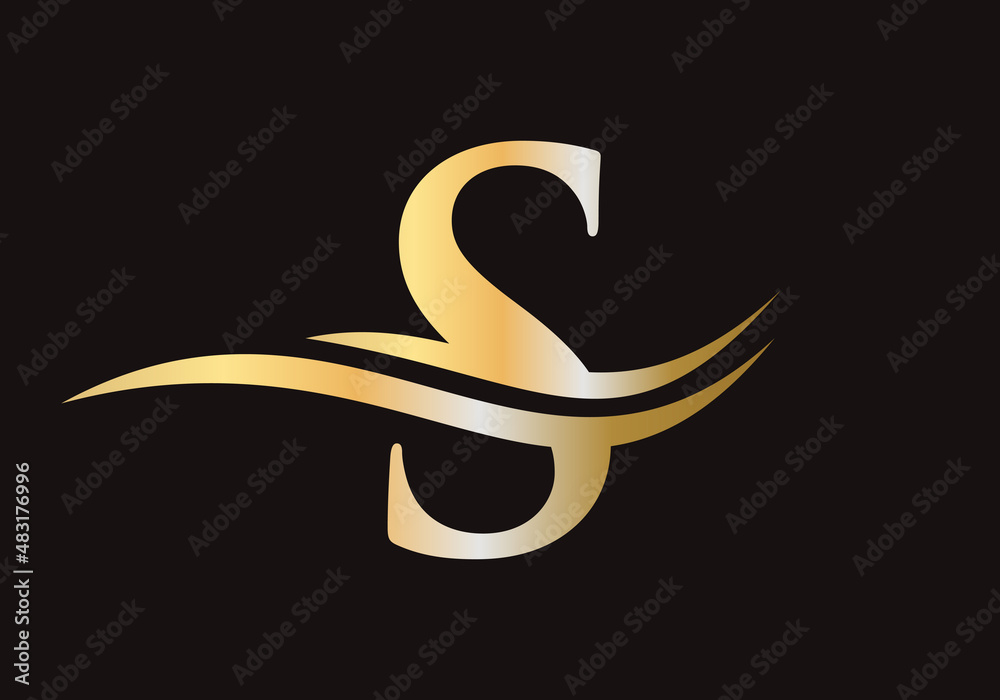 Letter S Logo Sign Design With Water Wave Concept. S Logo Design Vector ...