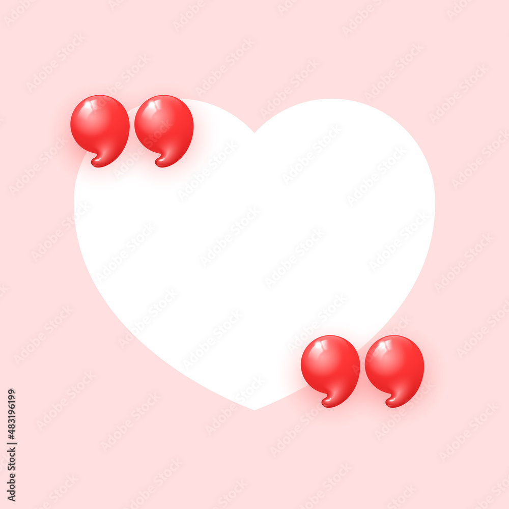 3d quote realistic render design in cute cartoon style volumetric icons ...