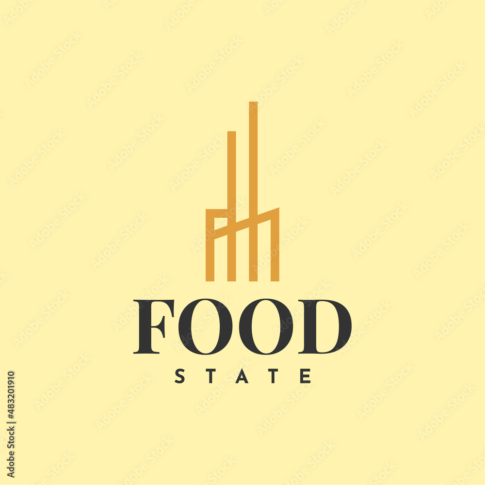 Food logo with fork illustration template design Stock Vector | Adobe Stock