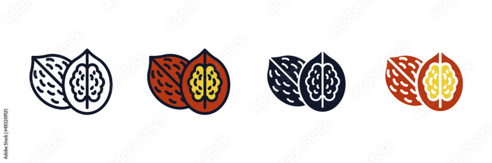 Walnut icon symbol template for graphic and web design collection logo ...