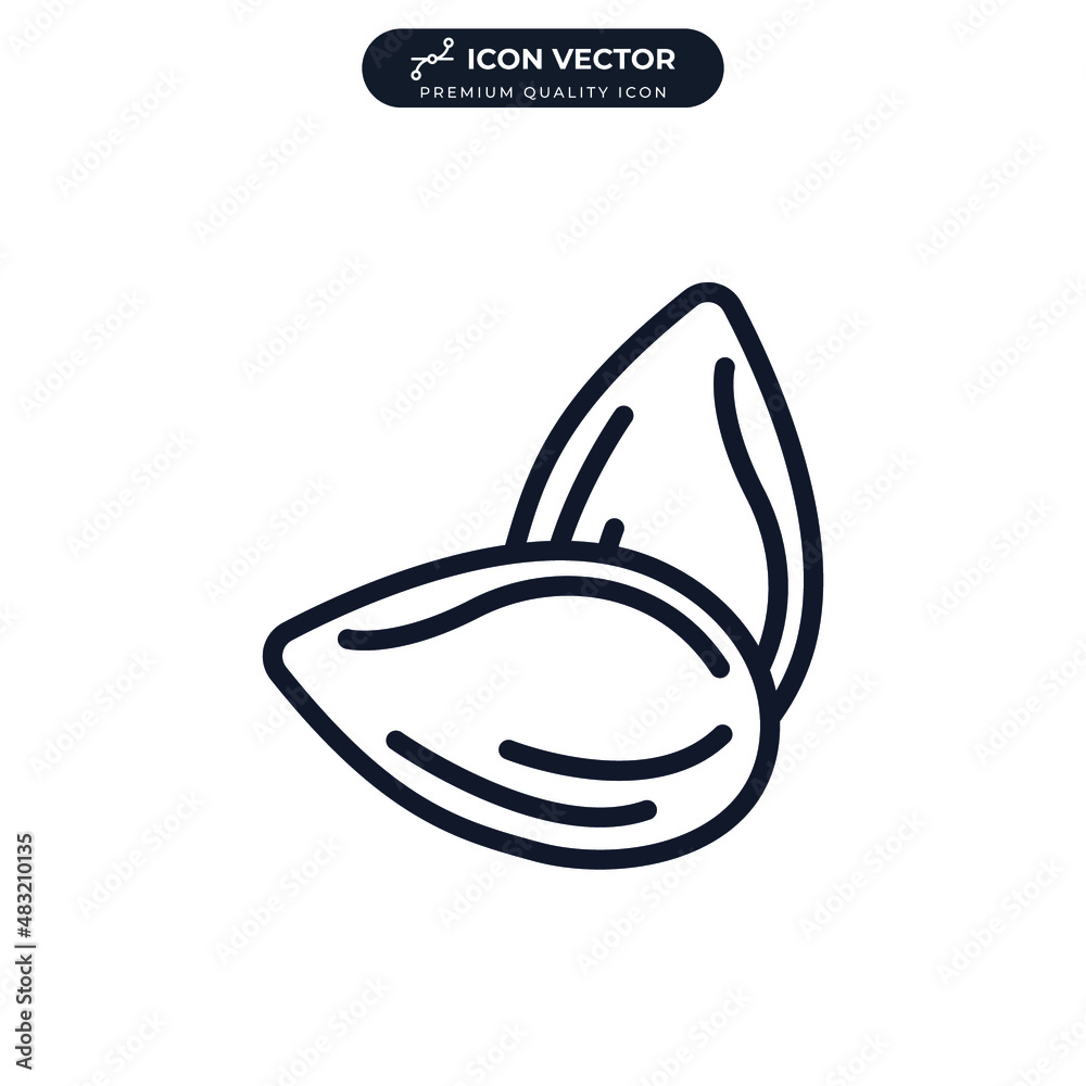 Almond icon symbol template for graphic and web design collection logo ...