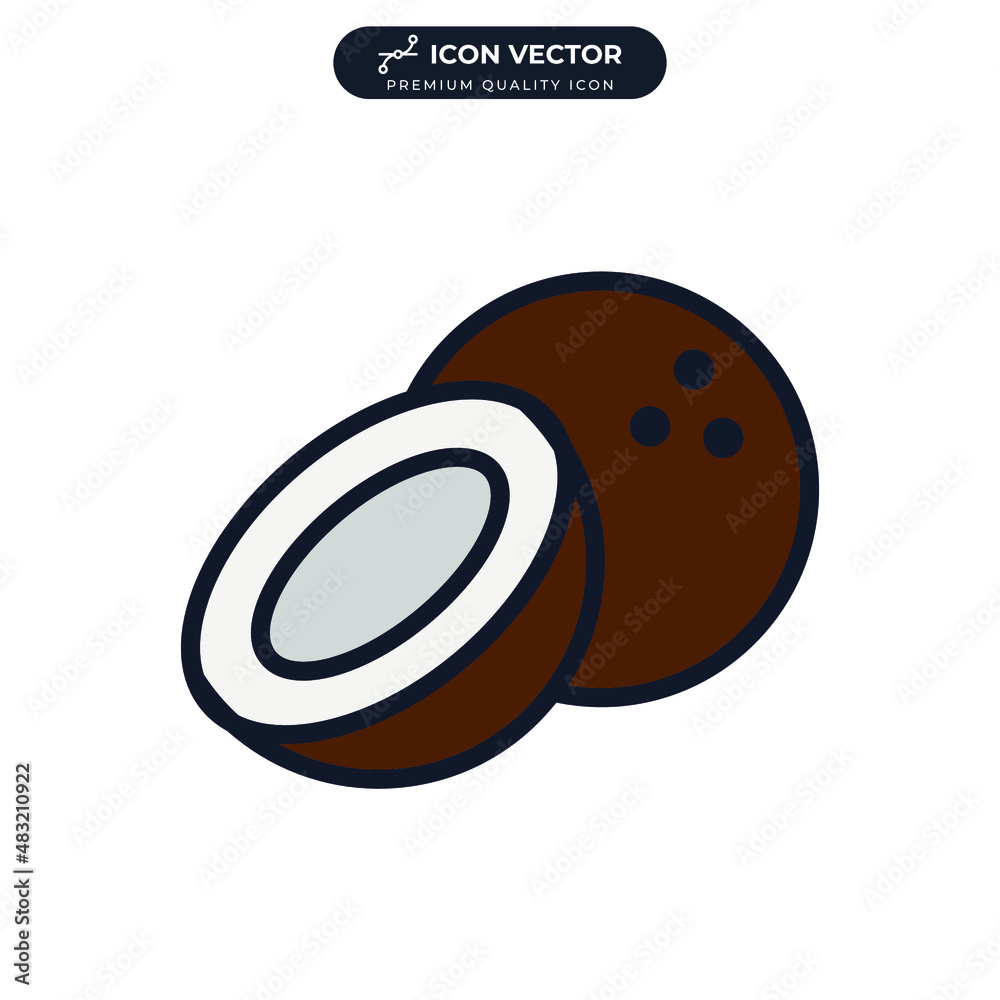 Coconut icon symbol template for graphic and web design collection logo ...