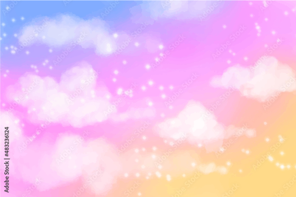 Hand painted pastel sky background Stock Vector | Adobe Stock