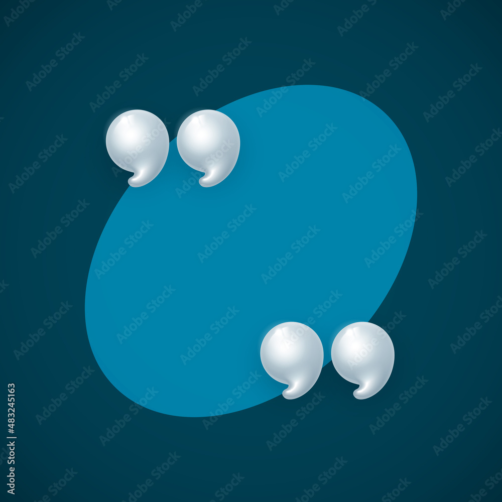 3d quote realistic render design in cute cartoon style volumetric icons ...
