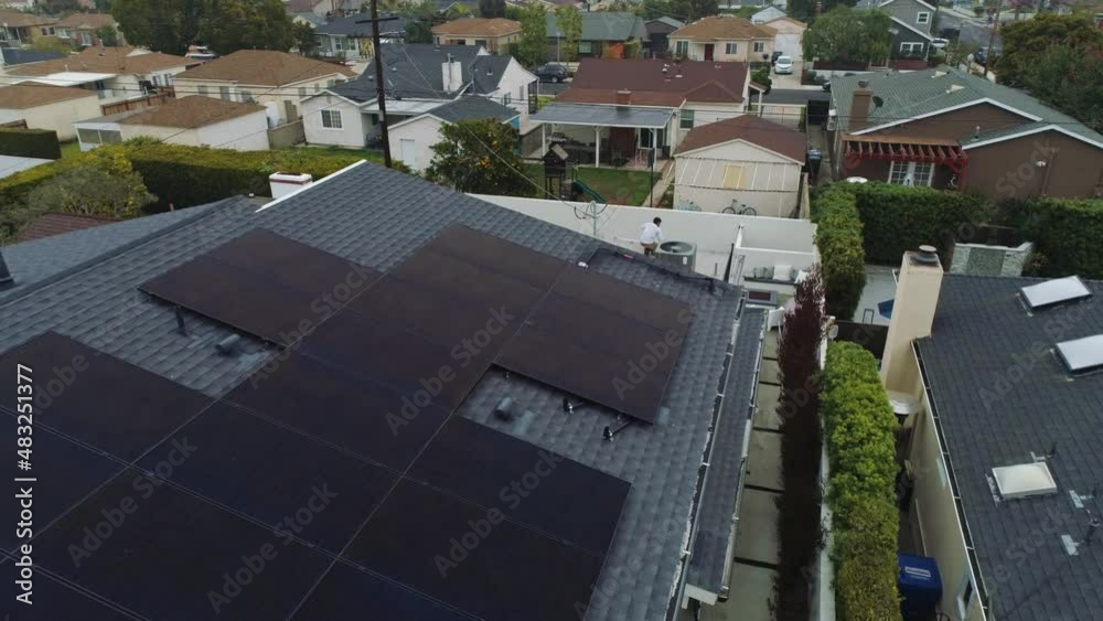 Solar Panel Installed At The New Build Modern House In Los Angeles City ...
