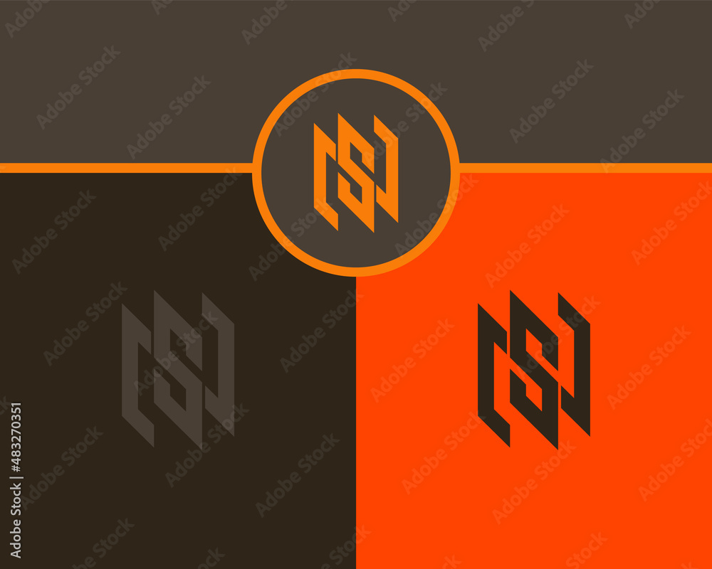 Letter N S logo design. creative minimal monochrome monogram symbol ...